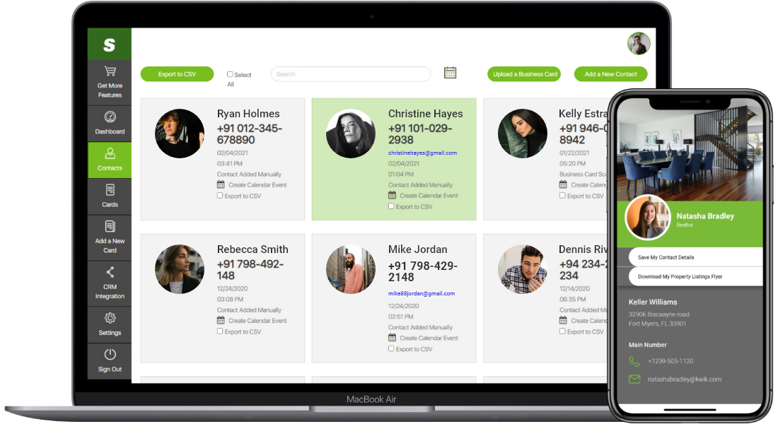 Multimedia Digital Business Card App for Android, iOS, and Web