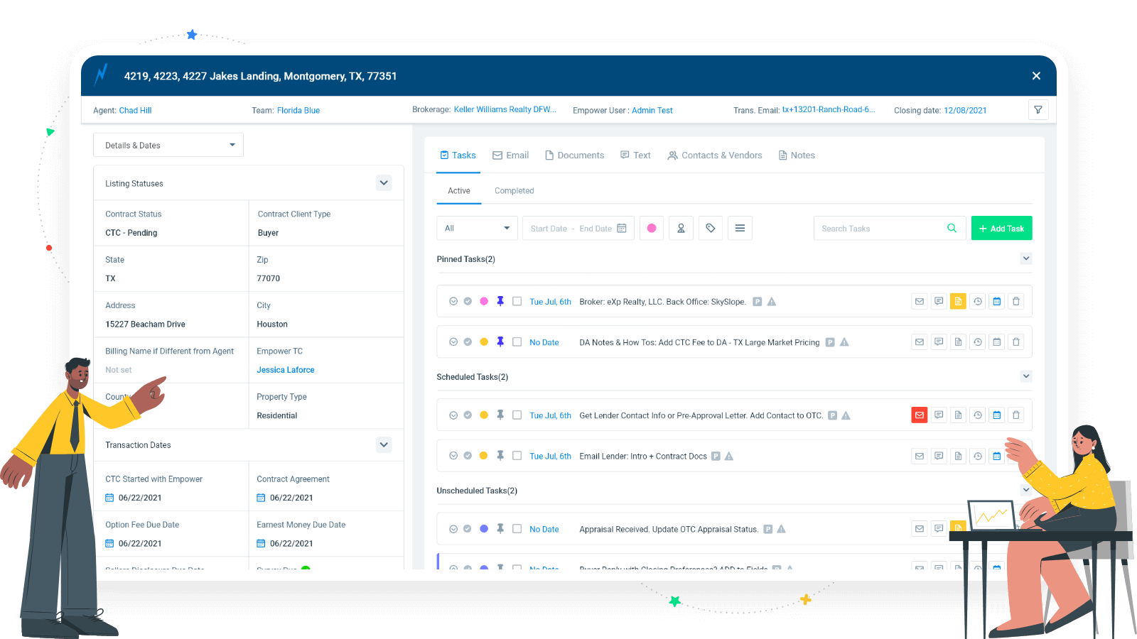 Automated real estate transaction management software